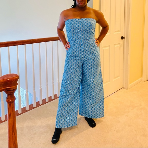 Pants & Jumpsuits | Sleeveless Wide Legs Jumpsuit Beautiful Blue | Poshmark